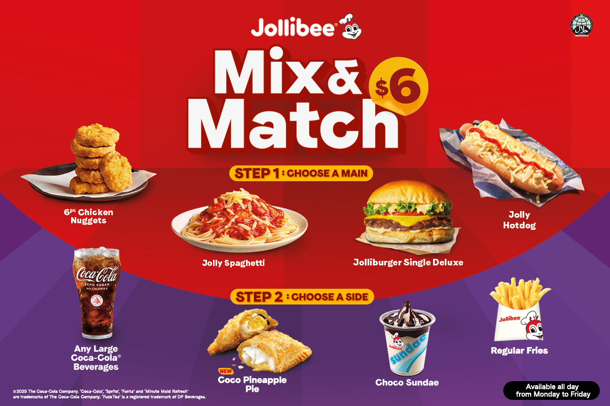 Jollibee $6 Mix & Match! | Promotions | Punggol Coast Mall